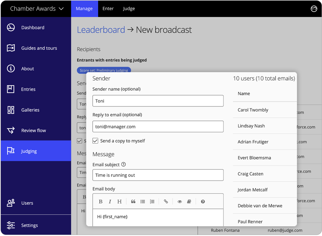 Results management - Awards Management Software