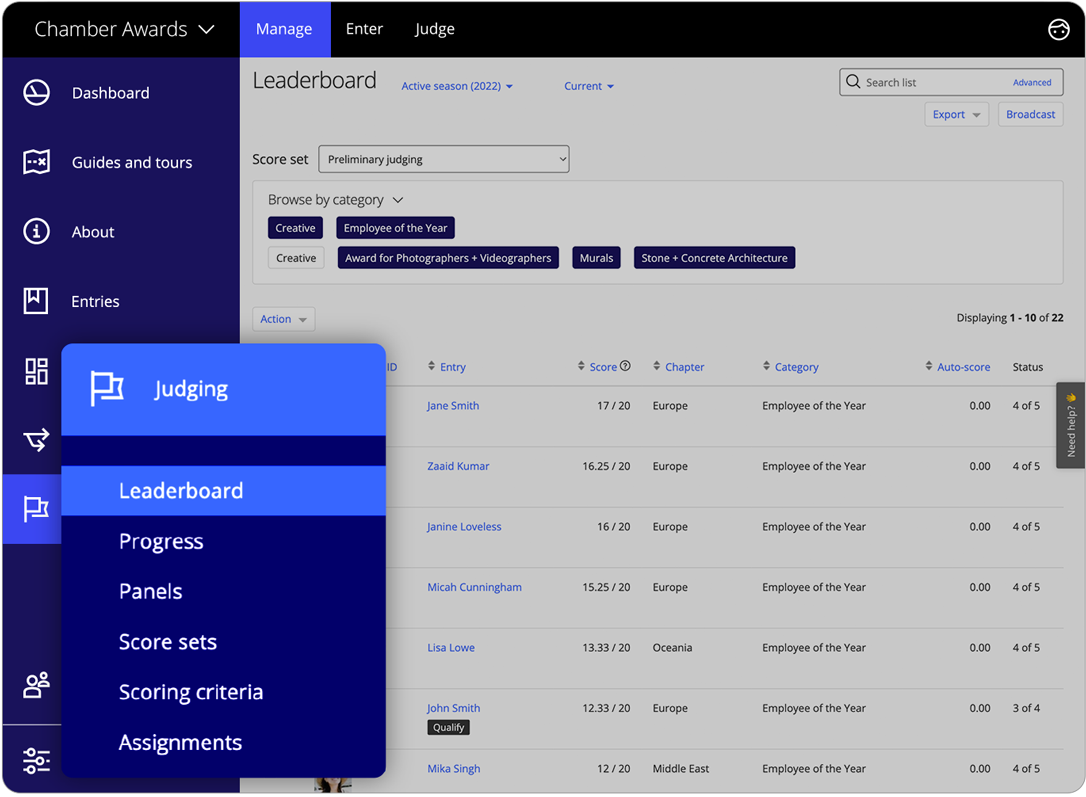 Judging suite - Awards Management Software